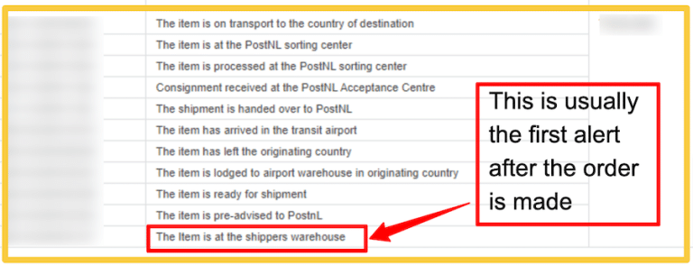 “The Item is at the Shippers Warehouse” - PostNL Tracking Guide - MAILBOX MASTER