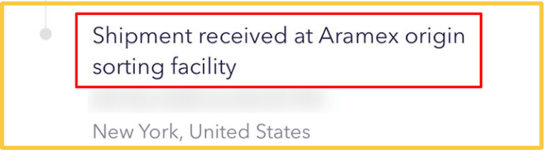 “Shipment Received at Aramex Origin Sorting Facility” Meaning - MAILBOX MASTER
