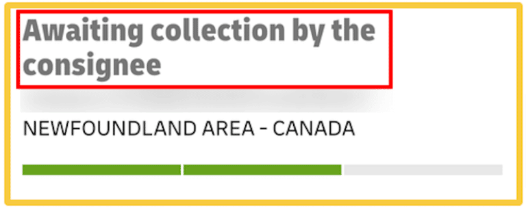 Awaiting Collection by the Consignee - DHL Tracking - MAILBOX MASTER