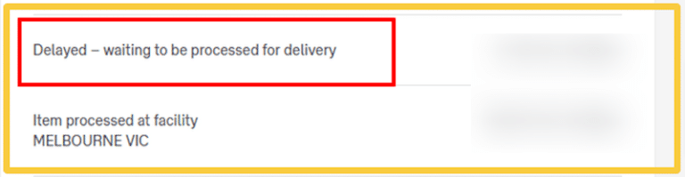 Delayed Waiting to be Processed for Delivery (AU Post) - MAILBOX MASTER