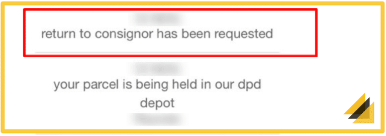 Return to Consignor Has Been Requested - DPD Tracking - MAILBOX MASTER